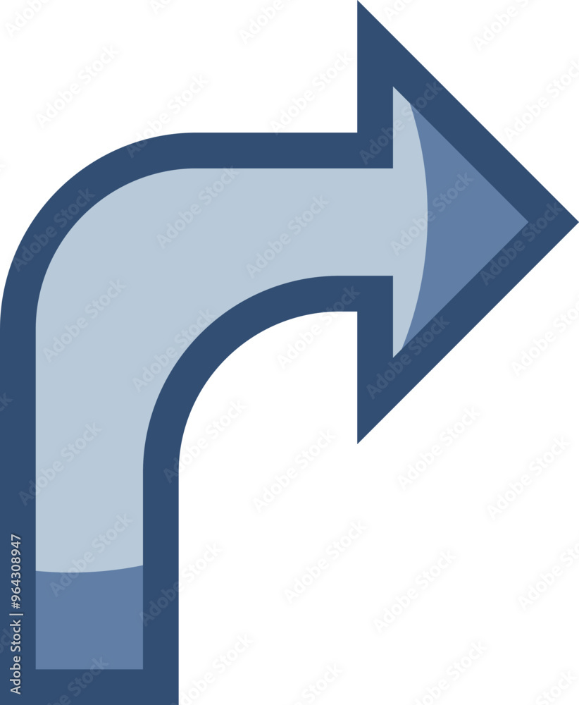 right turn arrow icon, transparent background. replaceable blue color ...