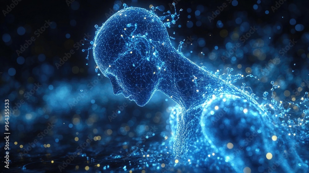 High-Quality 3D Representation of a Hydrated Human Body Showcasing ...