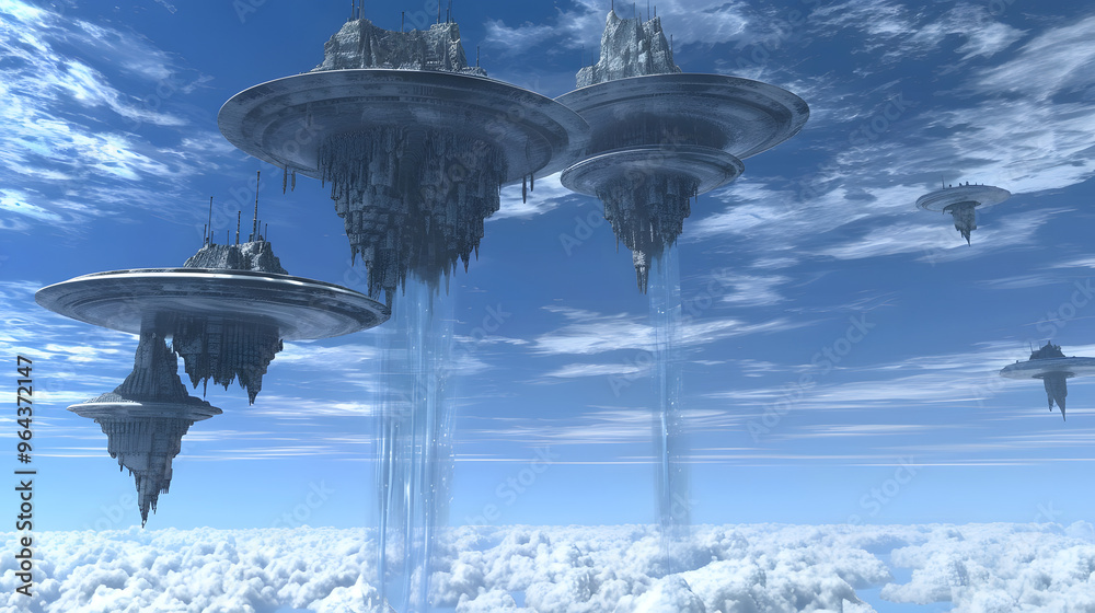 Floating sky islands with cloud-like supercomputers and antigravity ...