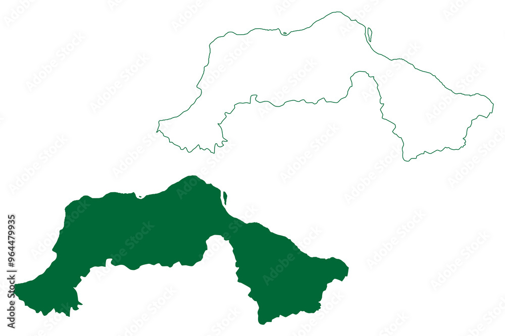 Boudh district (Odisha State, Republic of India) map vector illustration, scribble sketch Boudh ...