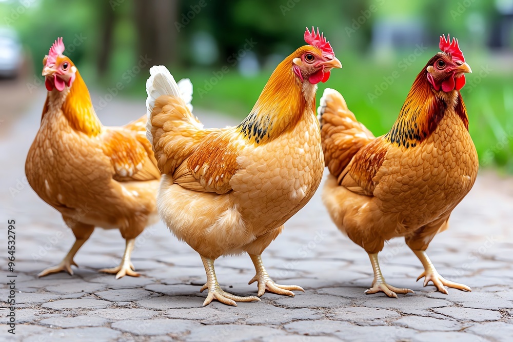 Poultry farm, heritage breeds, traditional farming raises chickens of ...