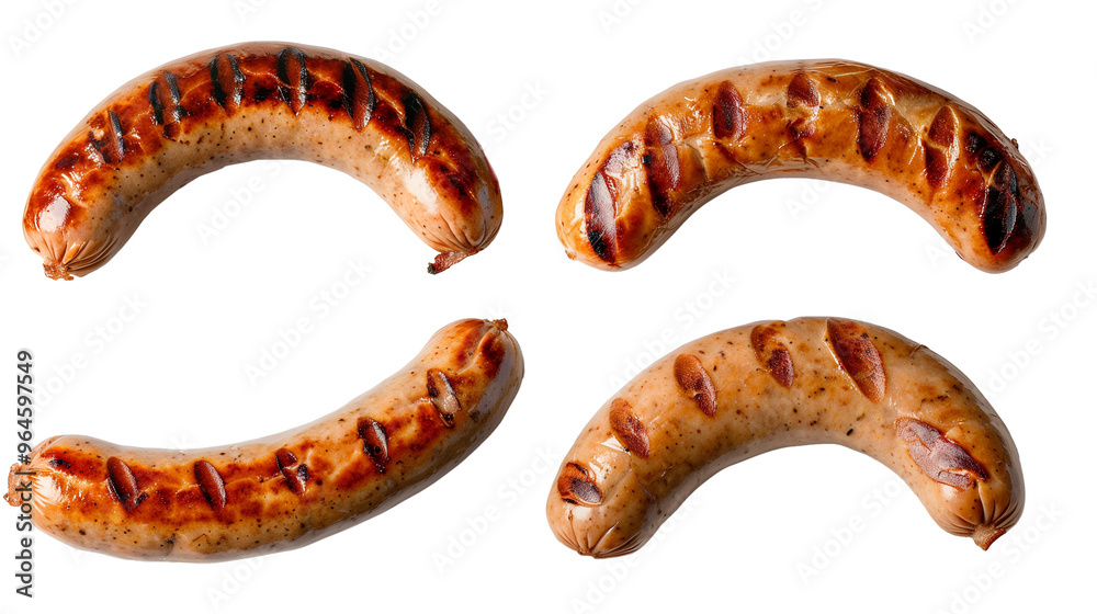 Bratwurst Sausage Multiple Angles View Side Top Front Slice Cut ...