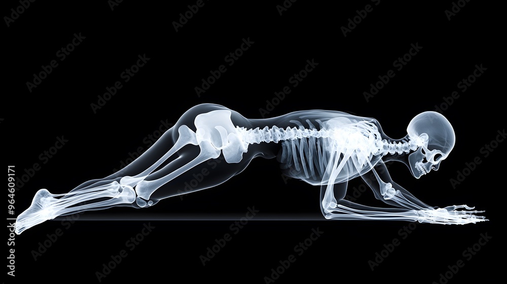 X-Ray of Yoga Pose: An X-ray depiction of a person holding a yoga pose ...