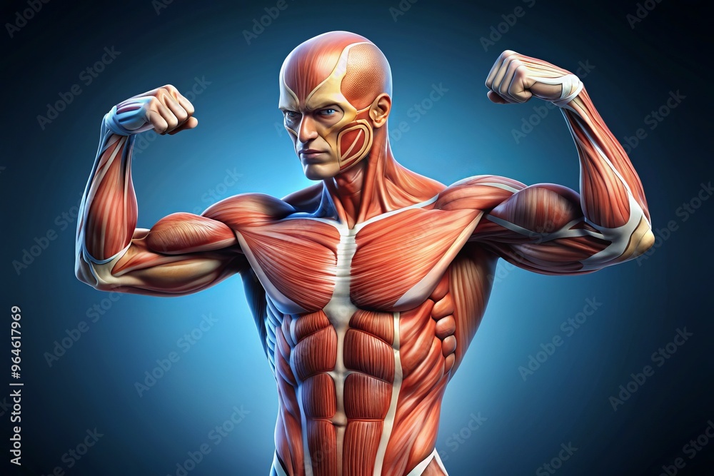 Biceps anatomy diagram illustration anatomical structure muscle ...