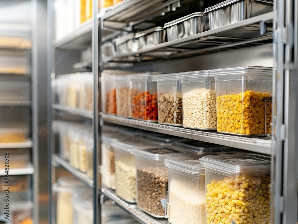 Food Ingredient Storage A Clean and Organized Pantry with Transparent ...
