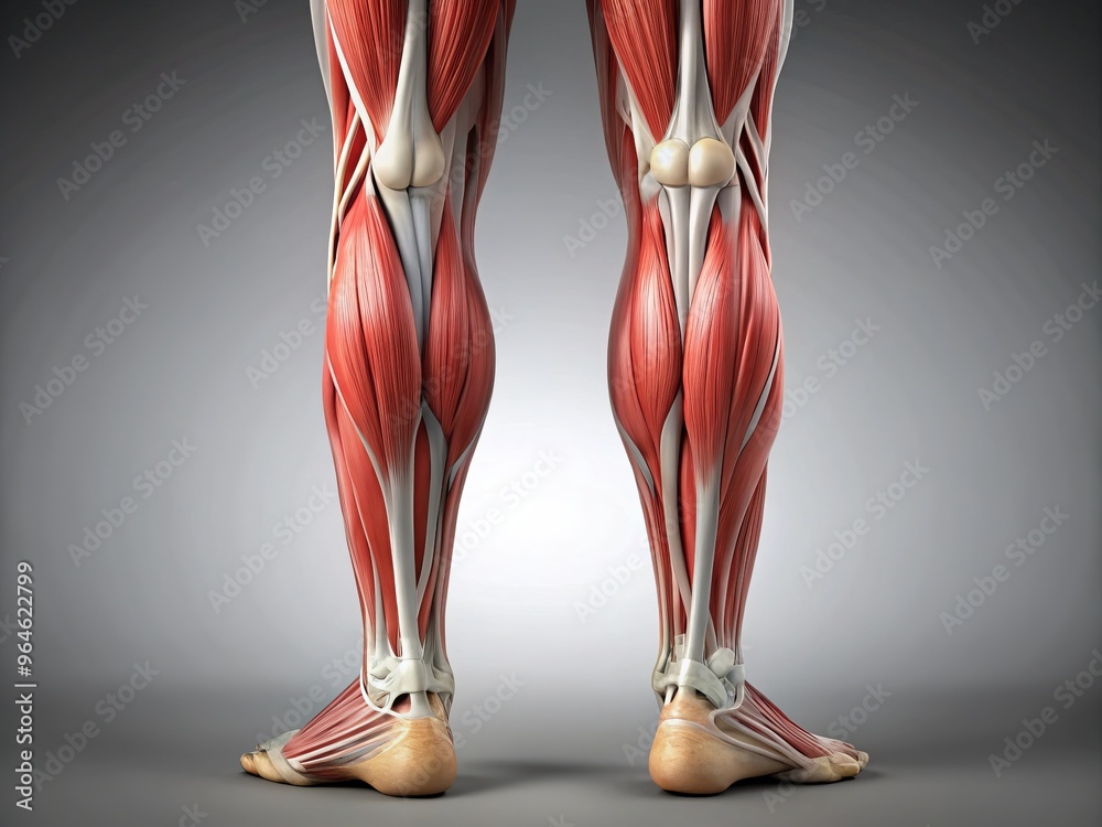 Calf muscle anatomy surface markings illustrations Stock Illustration ...