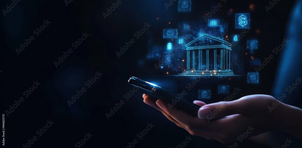 Digital banking on smartphone showcasing futuristic finance technology ...