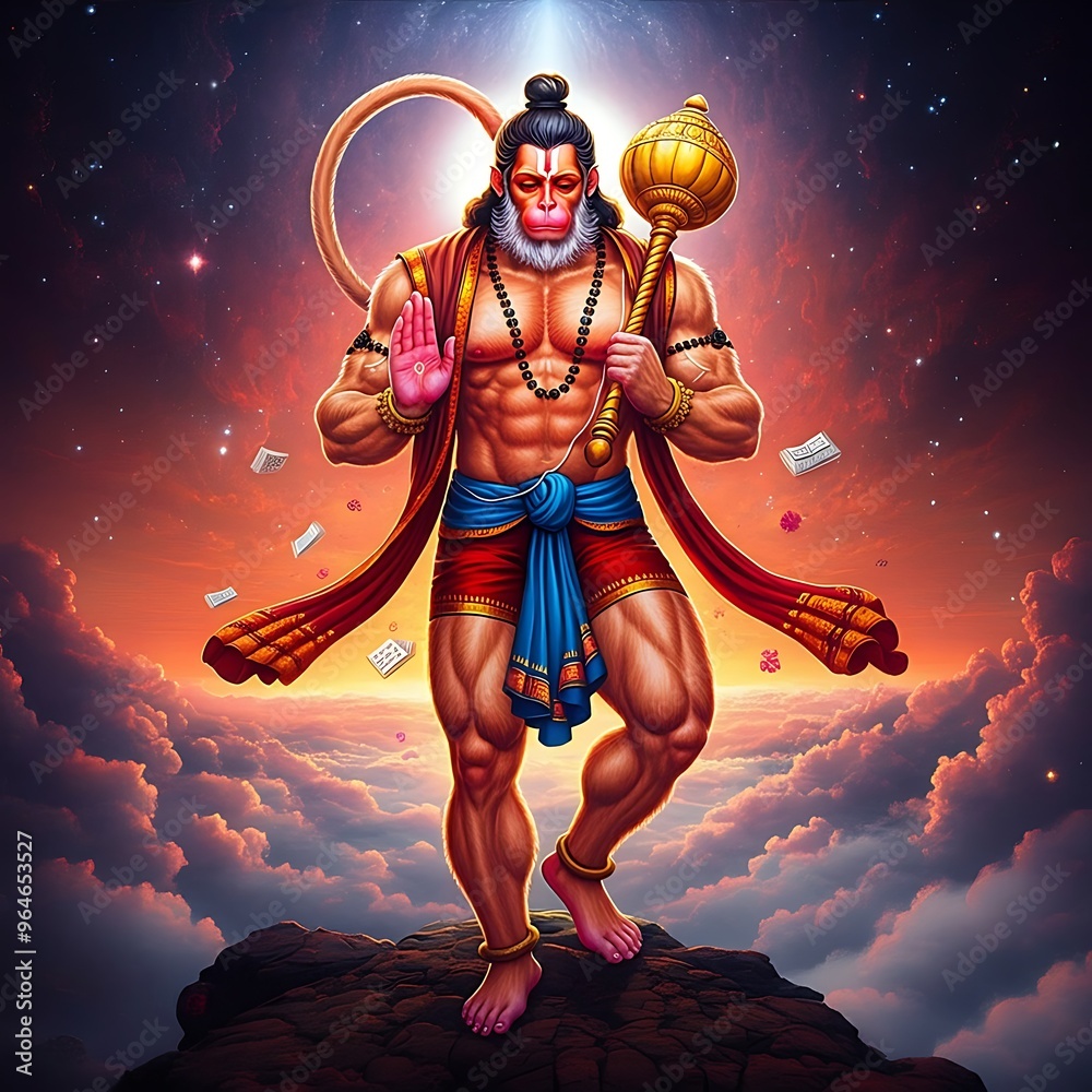 Lord Hanuman Stock Illustration | Adobe Stock