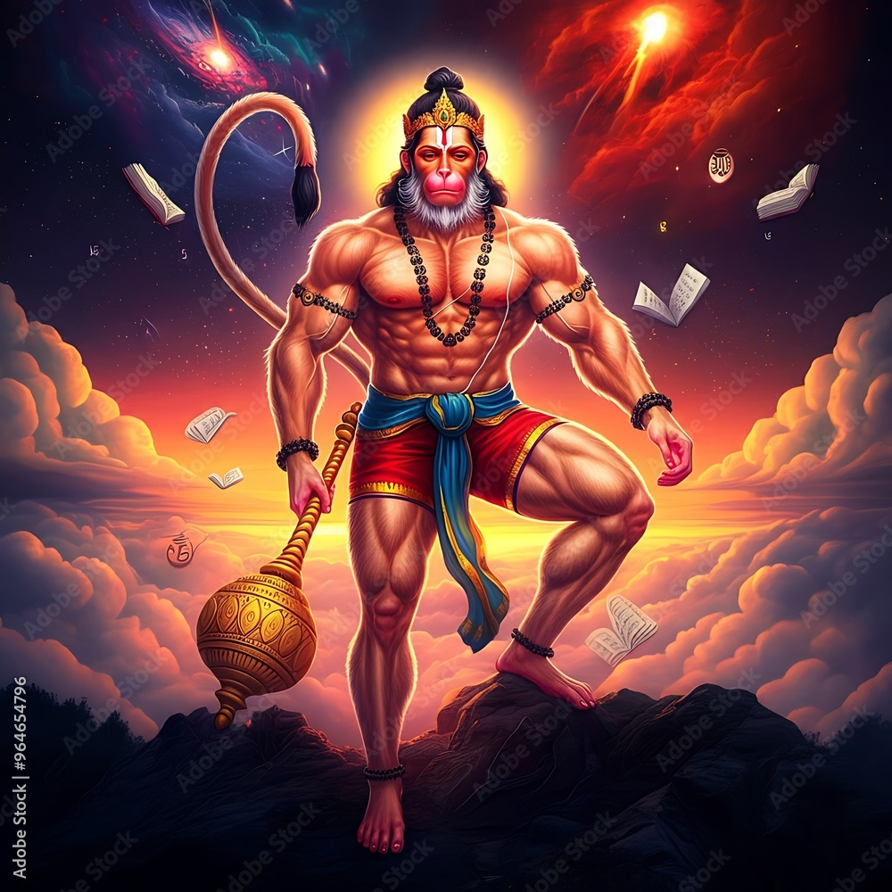 Lord Hanuman Stock Illustration | Adobe Stock