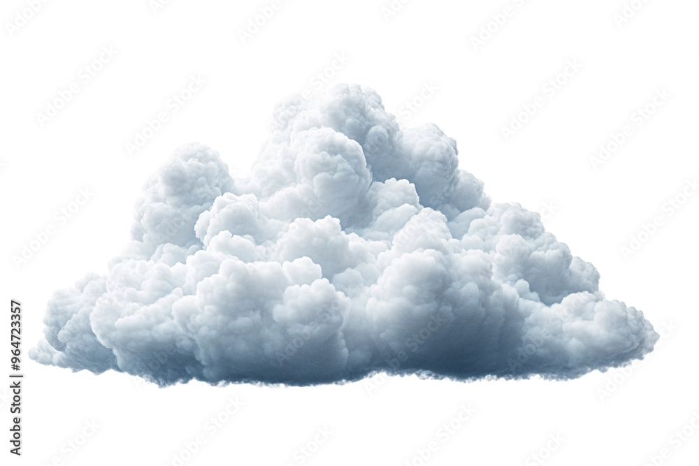 Fluffy white cumulus cloud, isolated on transparent background ...