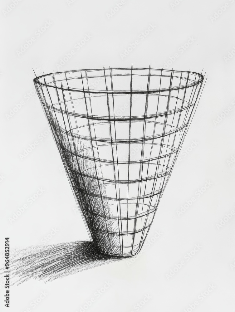 This vintage style illustration depicts the intersection of a plane and ...