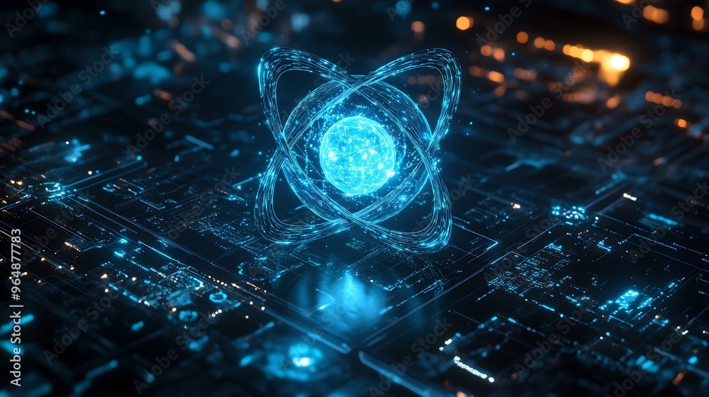 Chemical atom chain background. Futuristic biotechnology DNA research ...