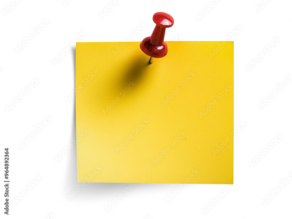 Yellow Sticky Note Pinned: Clip Art for Messages and Reminders Stock ...