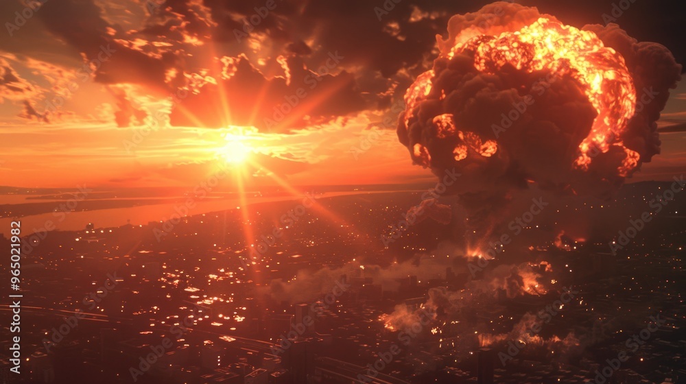Catastrophic event - atomic explosion and horrific aftermath ...