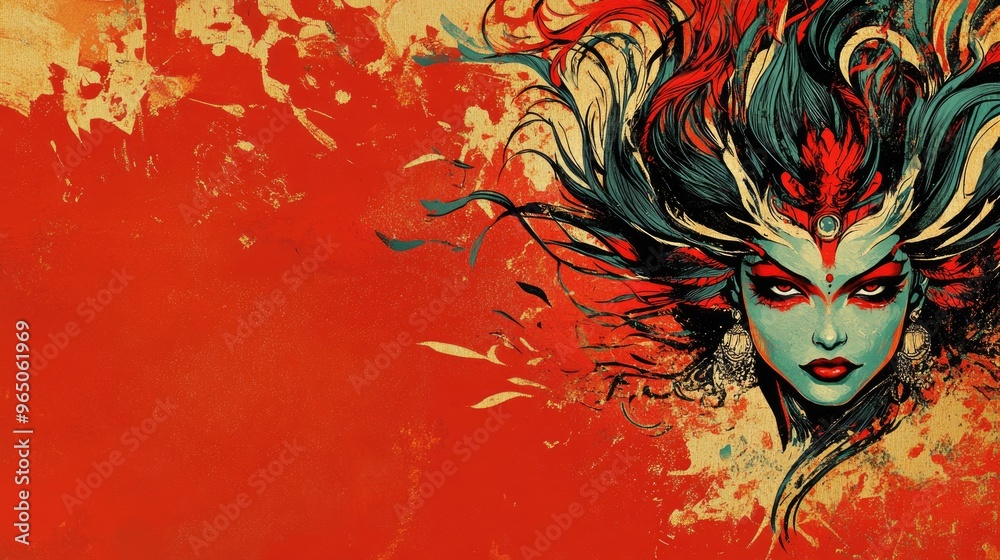 Divine Kali: goddess portrayed with intense grace, majesty ...