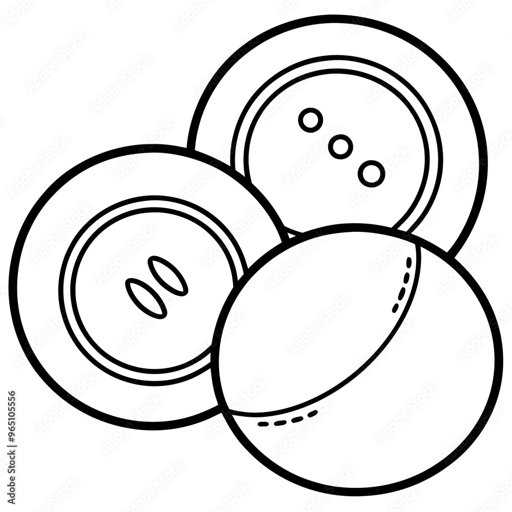 buttons outline coloring book page line art illustration digital ...