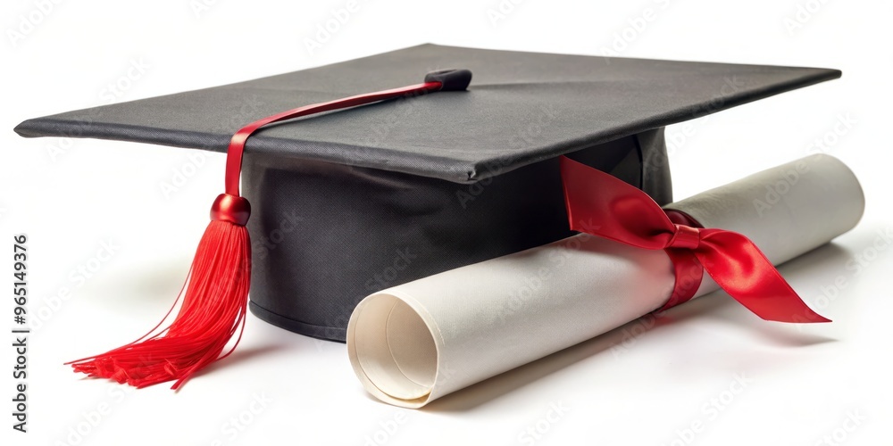 A symbol of academic excellence, the black graduation hat crowns the ...