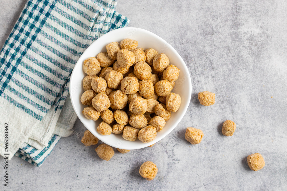 Raw soya chunks are dehydrated, protein-rich, plant-based meat ...