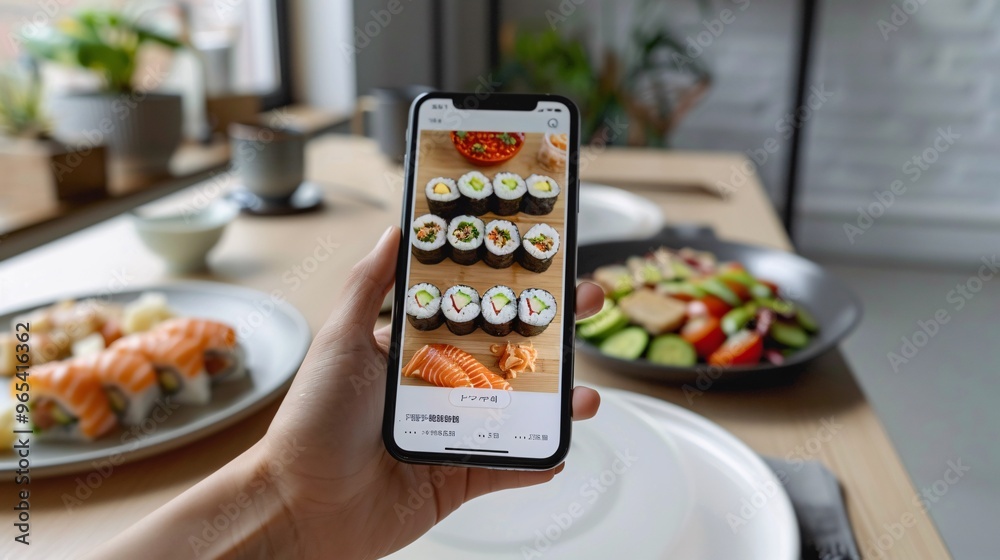 111. Smartphone screen displaying an online food delivery app with ...