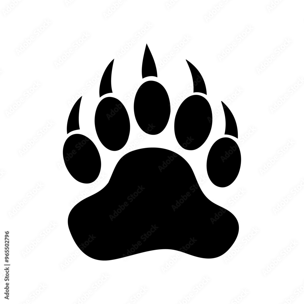 Logo vida salvaje. Garras de oso. Silueta de pisada de oso Stock Vector ...