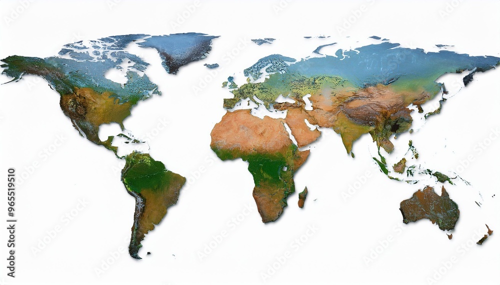 Isolated PNG of a world map with climate zones Stock Photo | Adobe Stock