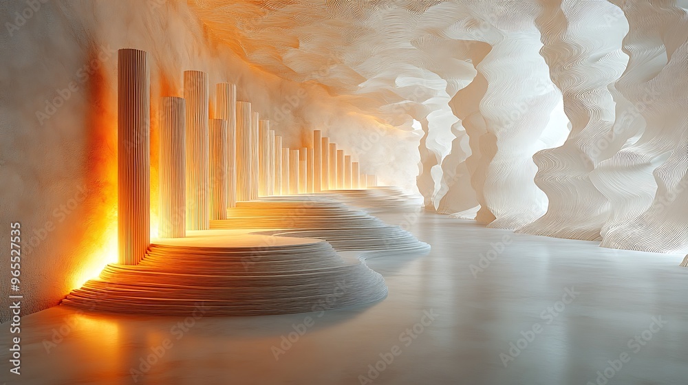 Stock-Illustration „A modern 3D papercraft timeline, horizontal paper ...