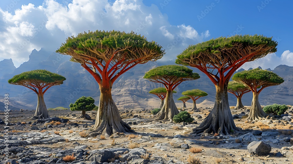 An alien-like landscape featuring the unique dragon blood trees on ...