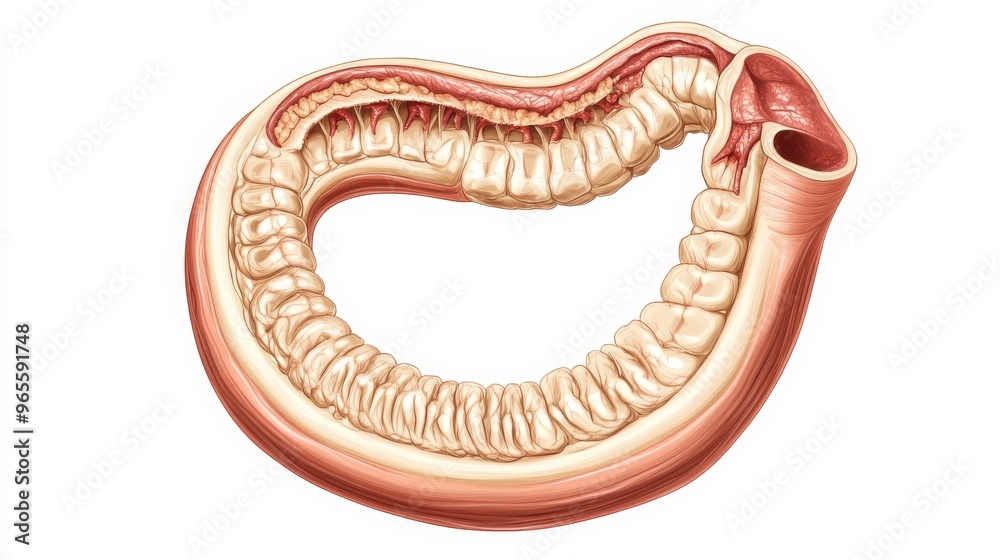 Cross-section of the Small Intestine. Stock Illustration | Adobe Stock
