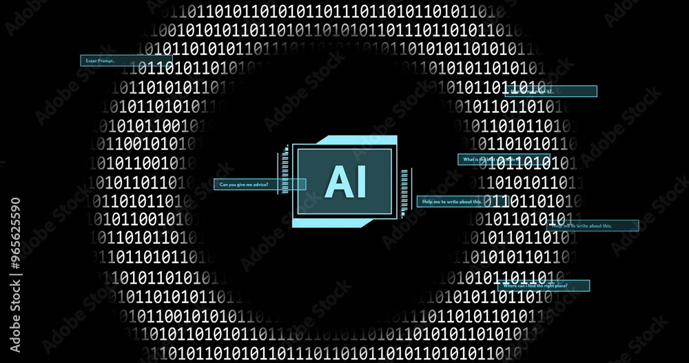 AI folder icon and binary code, artificial intelligence concept Stock Illustration | Adobe Stock