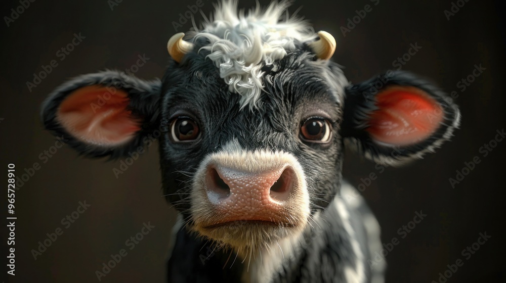Smiling Baby Bull: Adorable and Funny Cow Character with Mugshot and ...