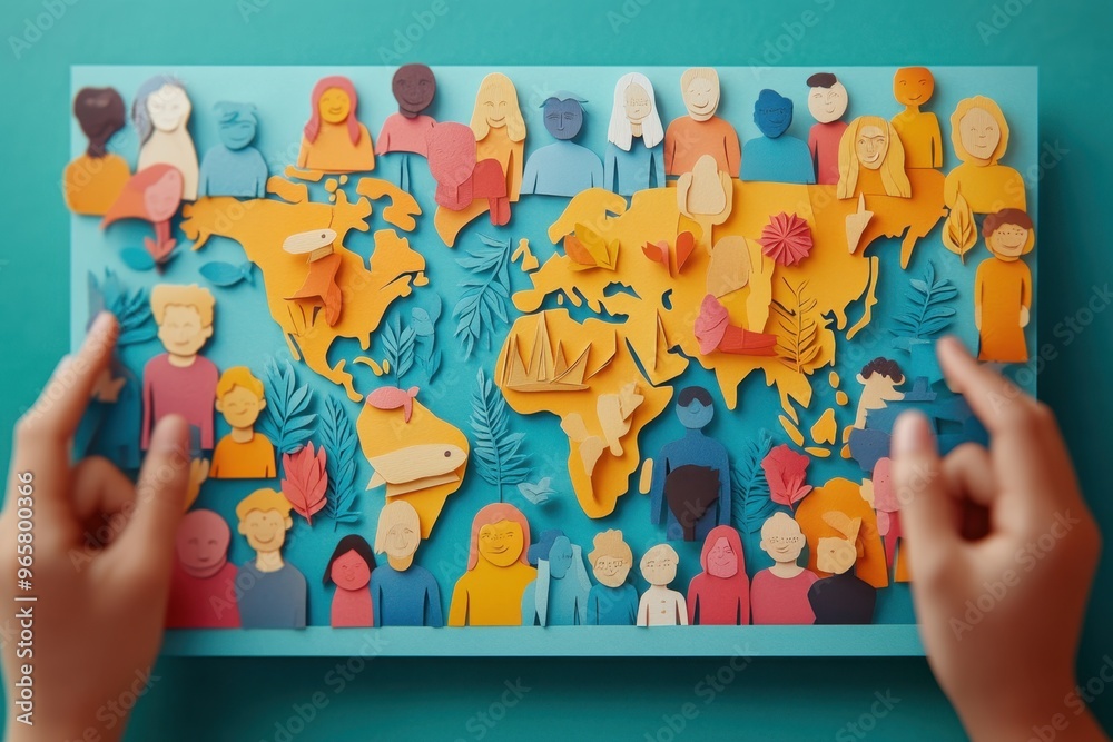 Digital Global Collaboration in the Gig Economy: Paper Cut Style Person ...