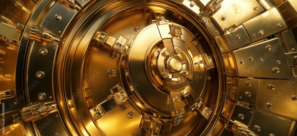 Bank safe vault door opening motion sequence animation. Metal steel ...