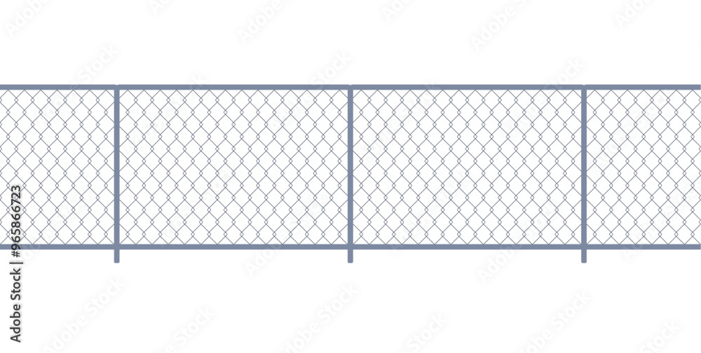 Fence from wire mesh line seamless pattern. Black silhouette fence ...