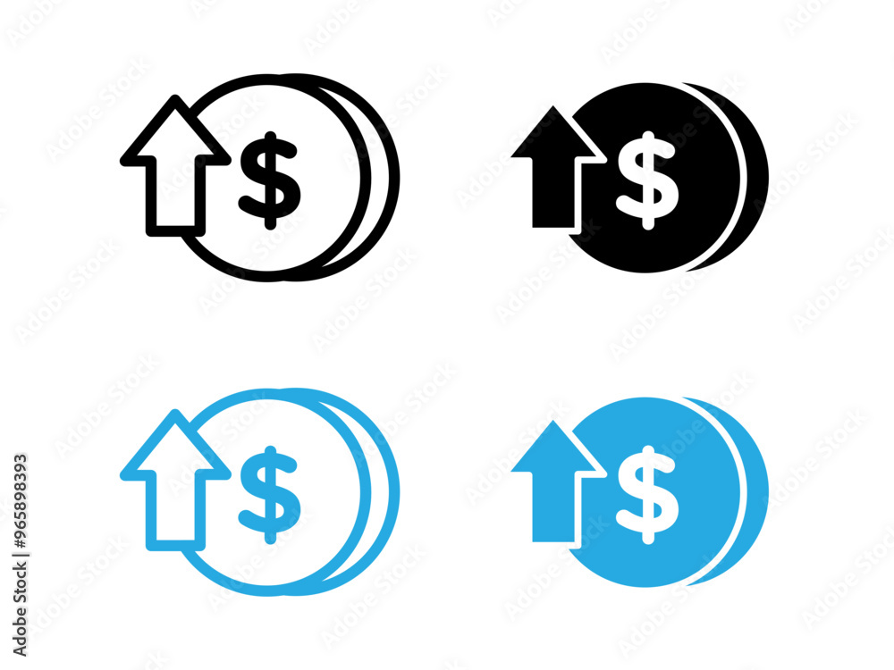 Expensive icon black and white vector outline sign Stock Vector | Adobe ...