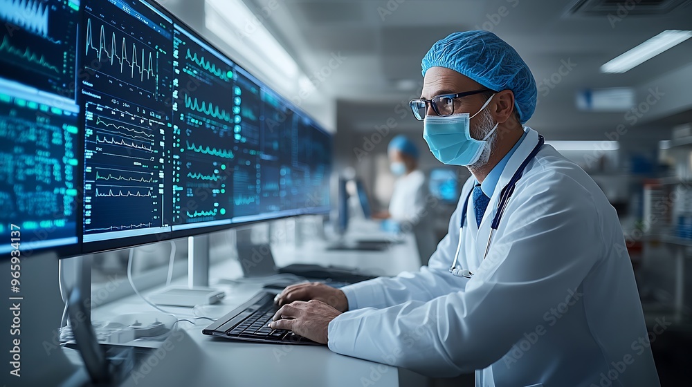 in a futuristic hospital where healthcare automation has revolutionized ...