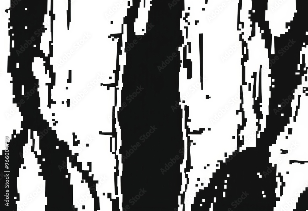 Monochrome Pixel Art Black and white pixel art focusing on the i Stock ...