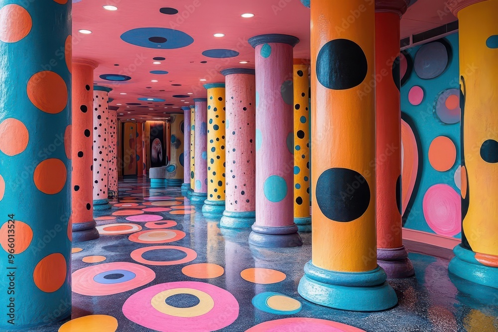 immersive contemporary art installation featuring towering abstract ...