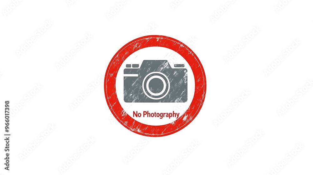 No Photography Sign Vector Graphic with Gray Camera Icon in Red Circle ...
