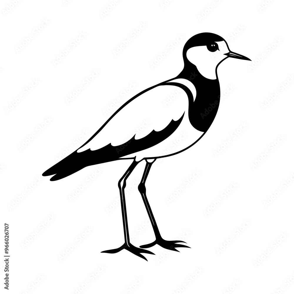 Download Lapwing Birds Silhouette Vector Illustration White Background ...