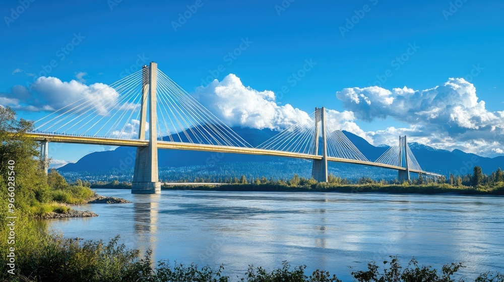 The Golden Ears Bridge in Vancouver, elegantly arching across the ...