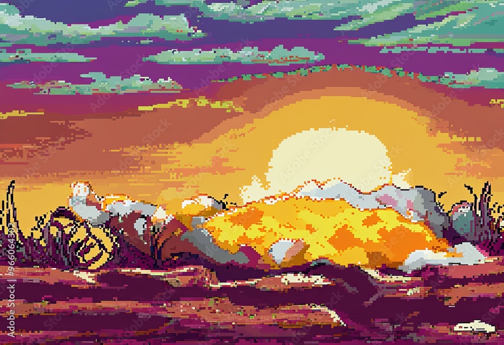 pixel art scrambled eggs a pixelated image of scrambled eggs evo Stock ...