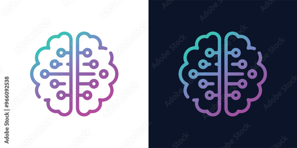 Artificial Intelligence AI Chip in Human Brain Creative vector ...