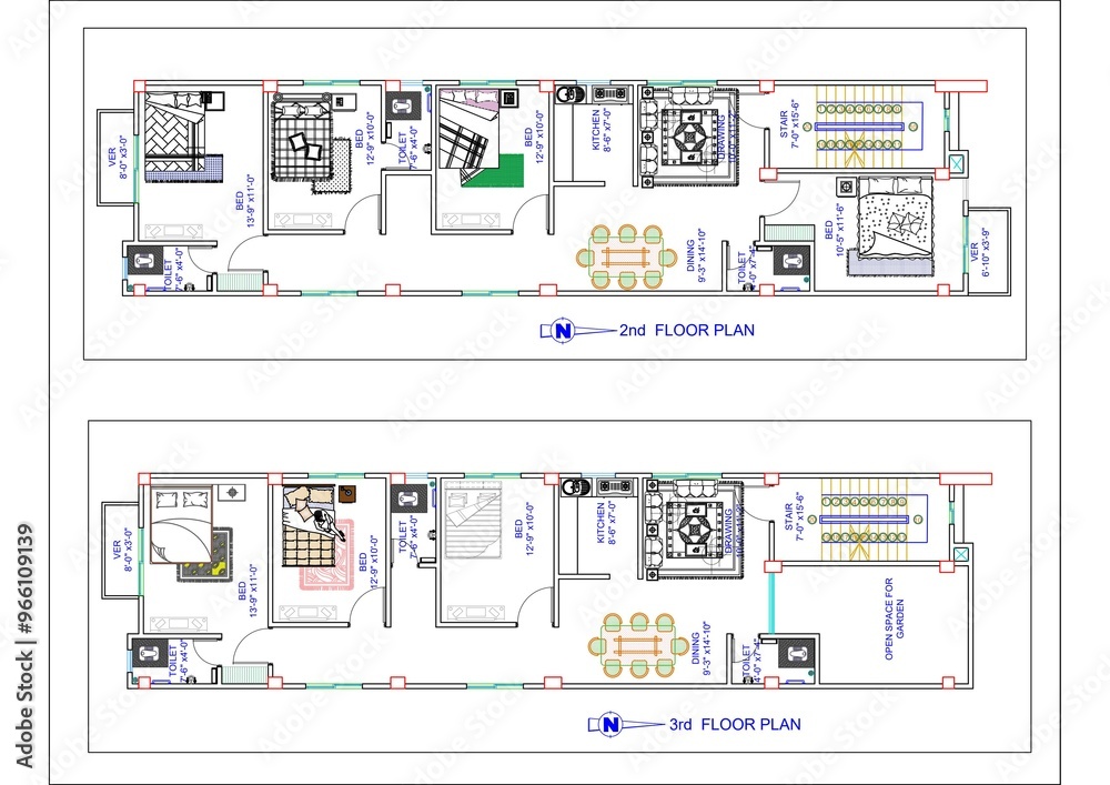 Architectural Floor plan Typical Autocad Floor Plan, 2D Drawing, House ...