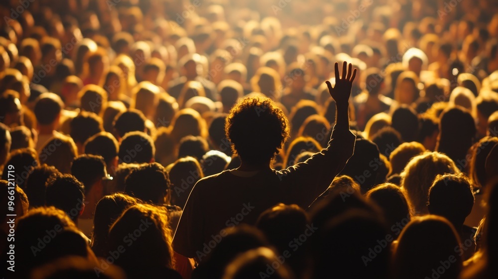 Abstract Jesus Preaching to Crowd: Embracing Faith and Inclusion in a ...