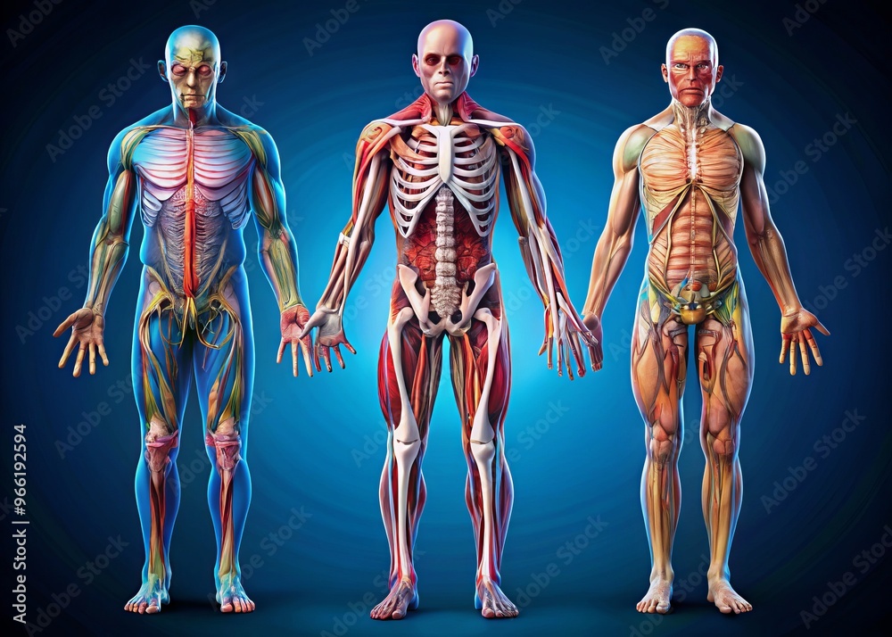 Highly detailed, scientifically accurate full-body illustration of the ...