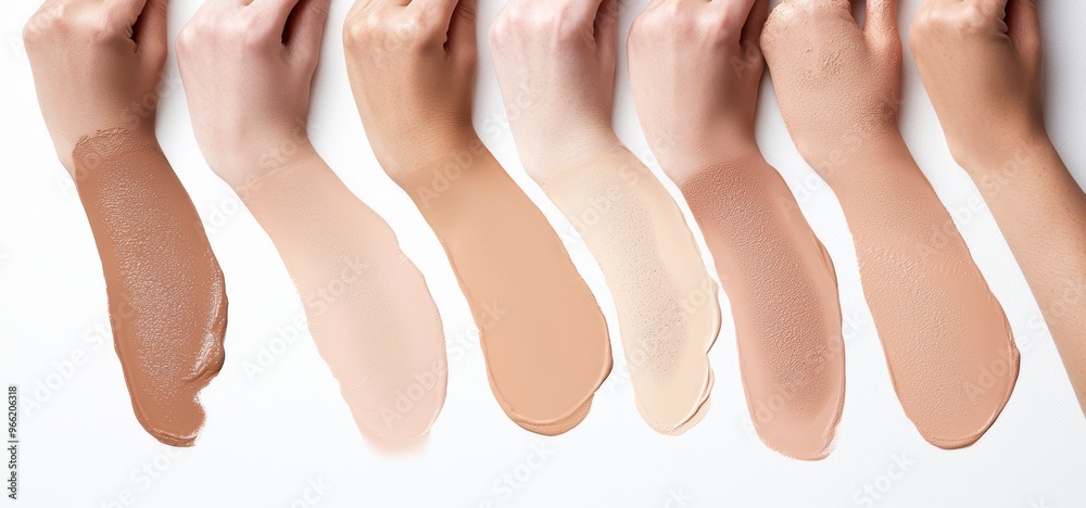 Describe how the gradient of foundation tones in the image can inspire ...