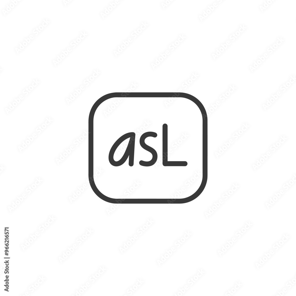American Sign Language Icon in a Square Stock Vector | Adobe Stock