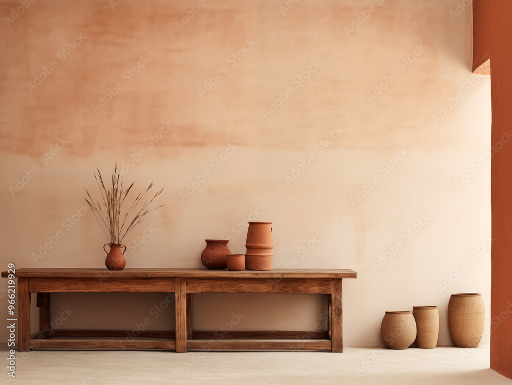 Wabi sabi and japandi japanese style rustic interior in in white ...