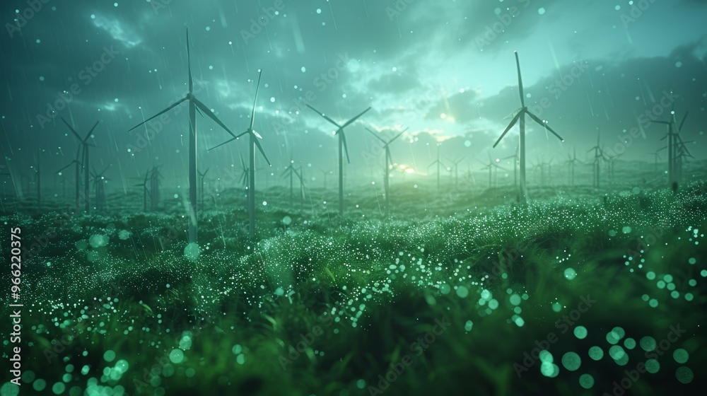 graphic image, wallpaper, design, 2d graphics, 2d, wind turbines ...