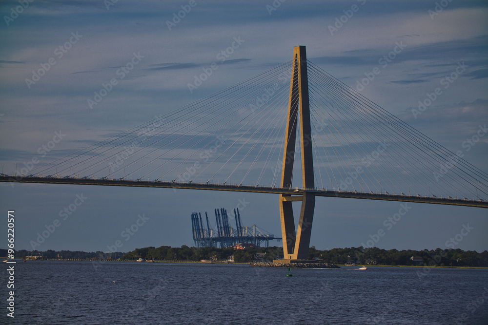 Arthur Ravenel Jr. Bridge in Charleston, South Carolina USA during ...